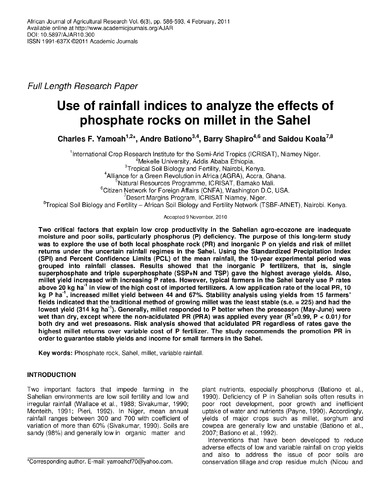 Use of rainfall indices | Alliance Bioversity International - CIAT