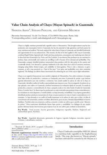 Value chain analysis of Chaya (Mayan Spinach) in Guatemala