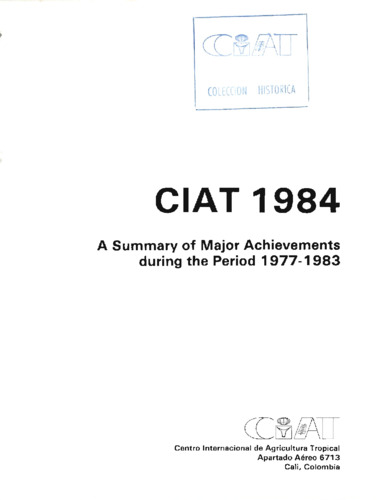 CIAT annual report 1984 | Alliance Bioversity International - CIAT
