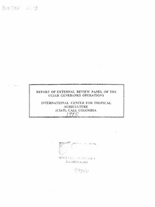 Report of the external review panel of the CGIAR genebanks operations ...