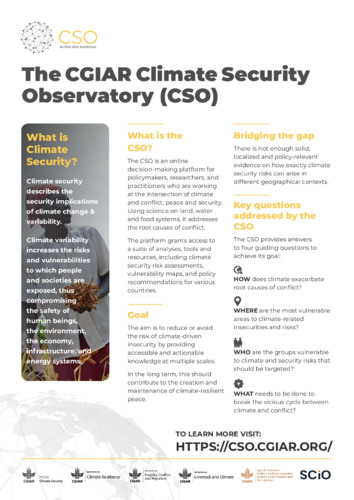 The CGIAR Climate Security Observatory (CSO) | Alliance Bioversity ...