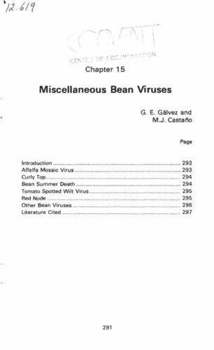 Miscellaneous bean viruses . In: Schwartz, Howard F