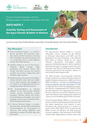 Usability testing and assessment of the Agro-Climatic Bulletin in ...