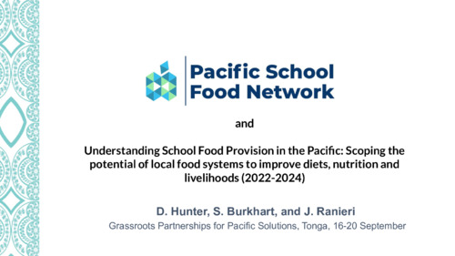 Understanding school food provision in the Pacific: Scoping the ...