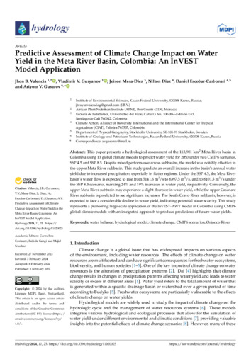 Predictive assessment of climate change impact on water yield in the ...