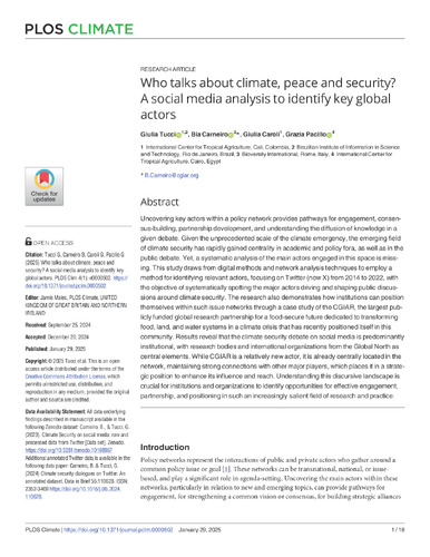 Who talks about climate, peace and security? A social media analysis to ...