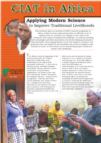 CIAT in Africa: applying modern science to improve traditional ...