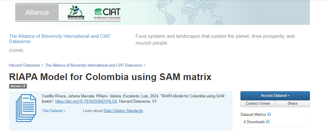 RIAPA Model for Colombia using SAM matrix | Alliance Bioversity ...