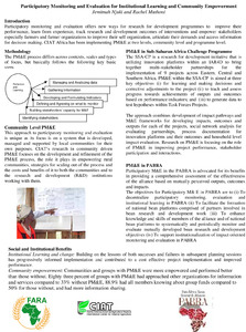 Participatory monitoring and evaluation for institutional learning and ...
