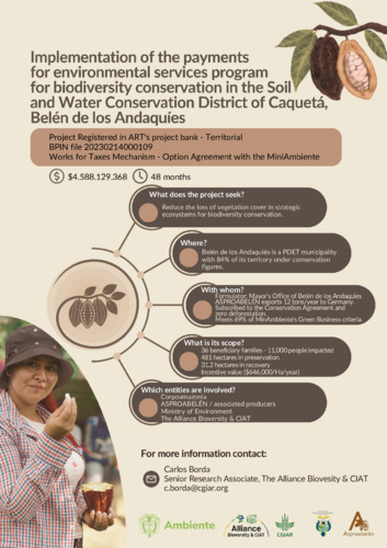 Implementation of the payments for environmental services program for biodiversity conservation ...