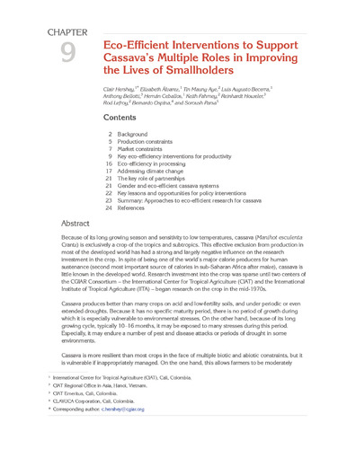 Eco-efficient interventions to support cassava's multiple roles in improving the lives of ...
