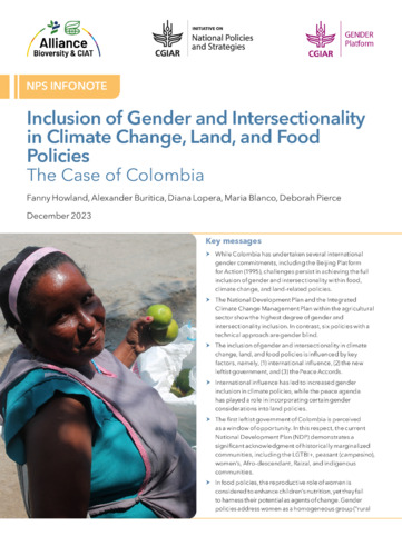 Inclusion of gender and intersectionality in climate change, land, and ...