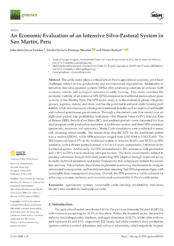 An economic evaluation of an intensive silvo-pastoral system in San ...