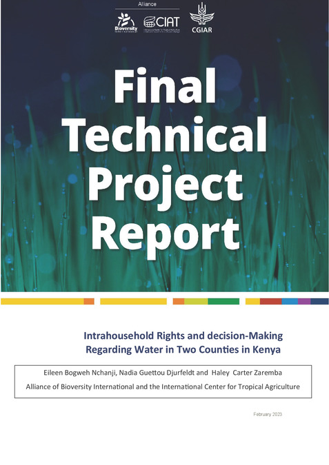 Intrahousehold rights and decision-making regarding water in two ...
