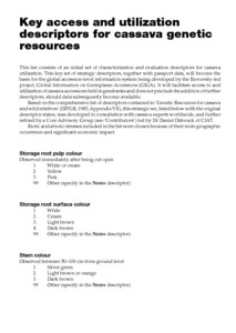 Key access and utilization descriptors for cassava genetic resources | Alliance Bioversity ...