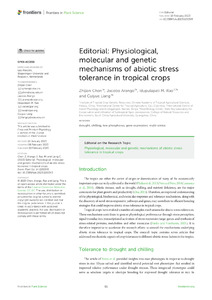 Editorial: Physiological, molecular and genetic mechanisms of abiotic stress tolerance in ...