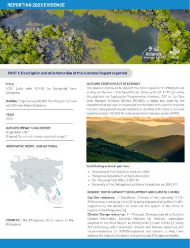 Agro-Climatic Advisory Portal (ACAP) | Alliance Bioversity International - CIAT