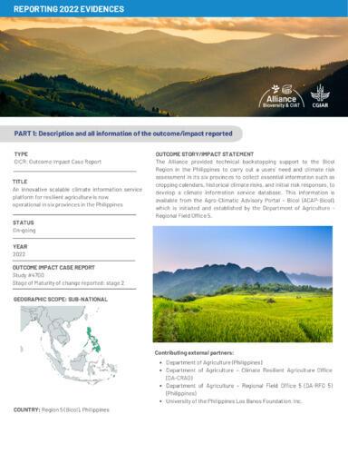 Agro-Climatic Advisory Portal (ACAP) | Alliance Bioversity International - CIAT